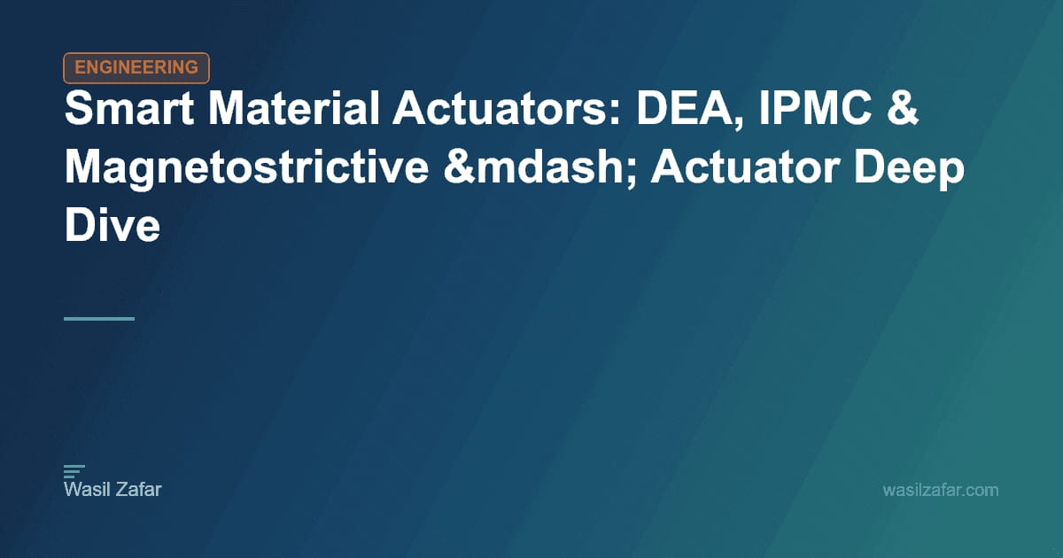 Smart Material Actuators: DEA, IPMC & Magnetostrictive — Actuator Deep ...